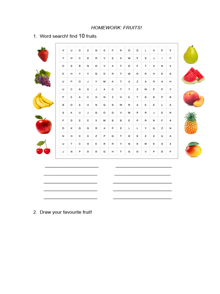 Wordsearch Fruits | PDF