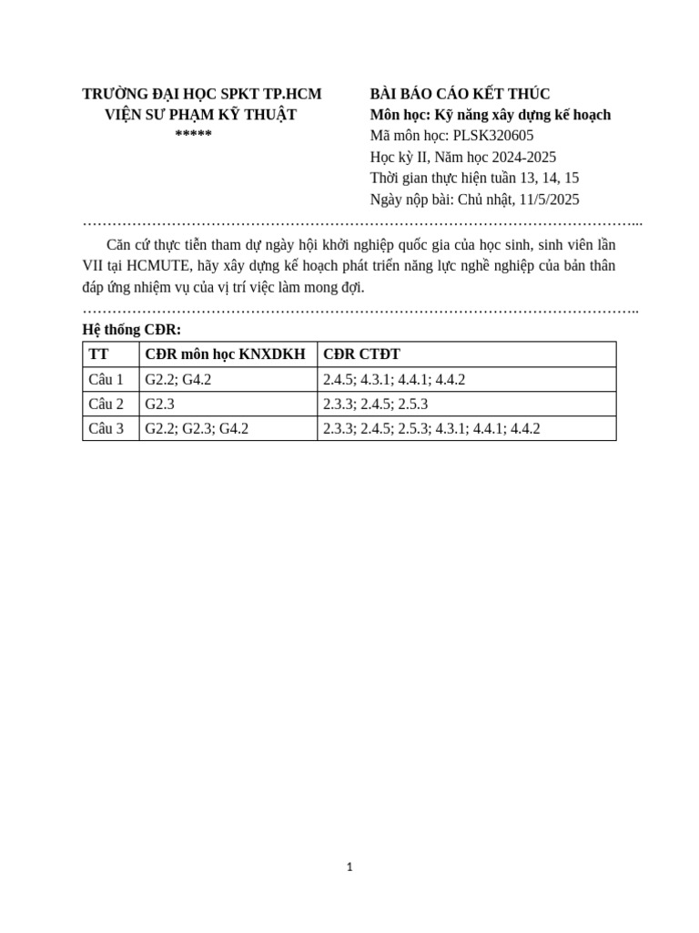 De Bai Bao Cao Ket Thuc | PDF