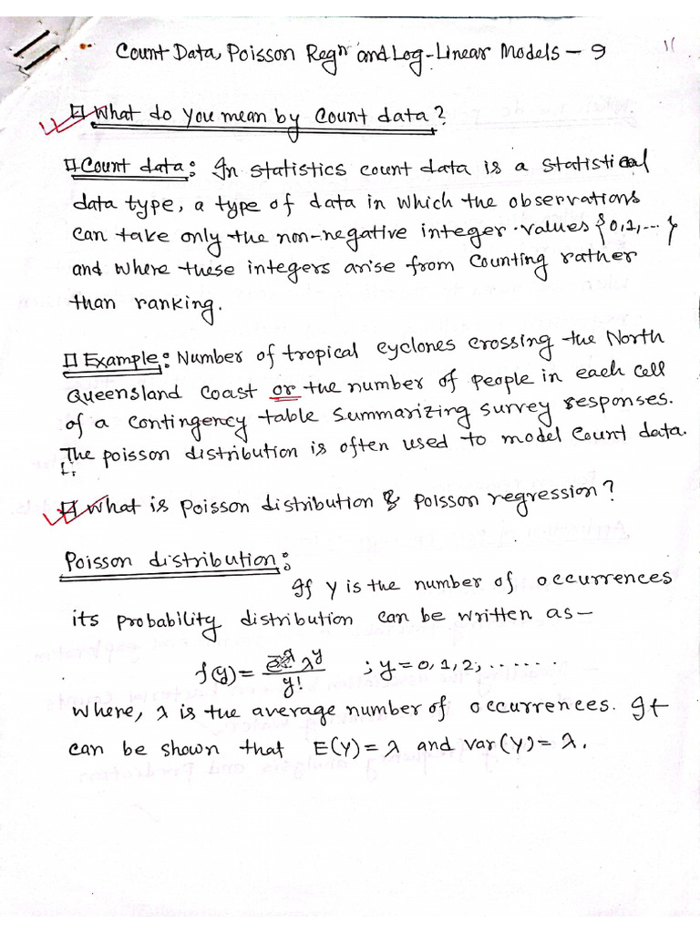 Chapter-09 Count Data, Poisson Regression, And Log-linear Model | PDF