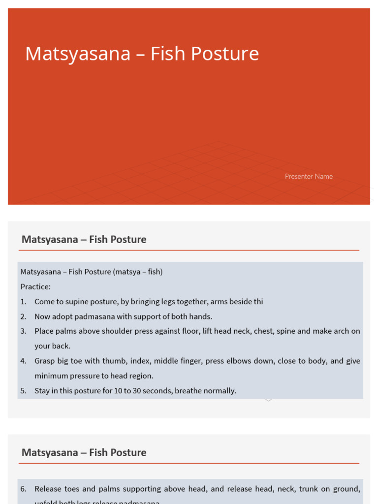 Matsyasana - Fish Posture | PDF