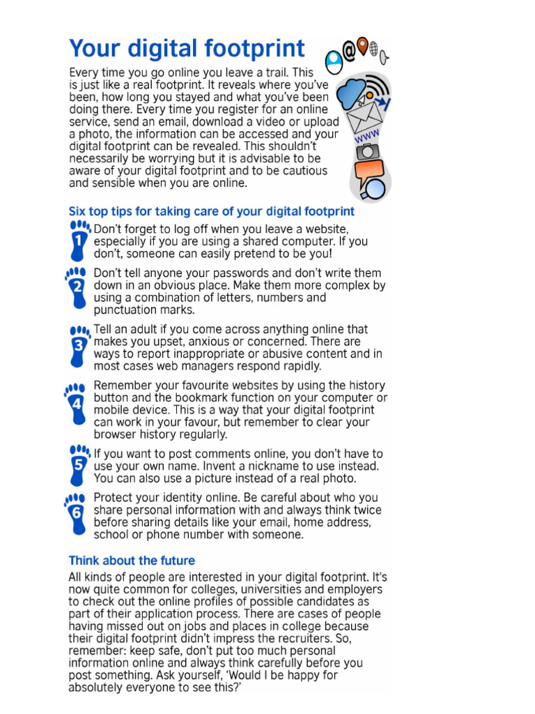 Your Digital footprint text | PDF