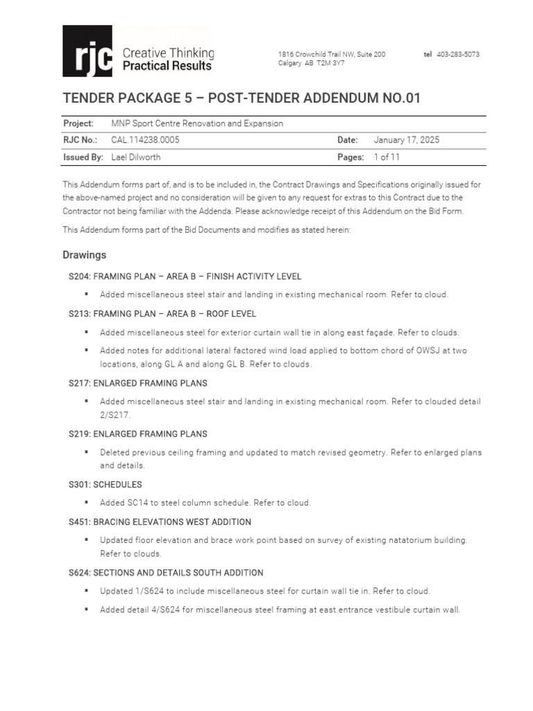 2025-01!17!5546 MNP RIFTP5 Post-Tender Addendum No. 01 ST | PDF ...