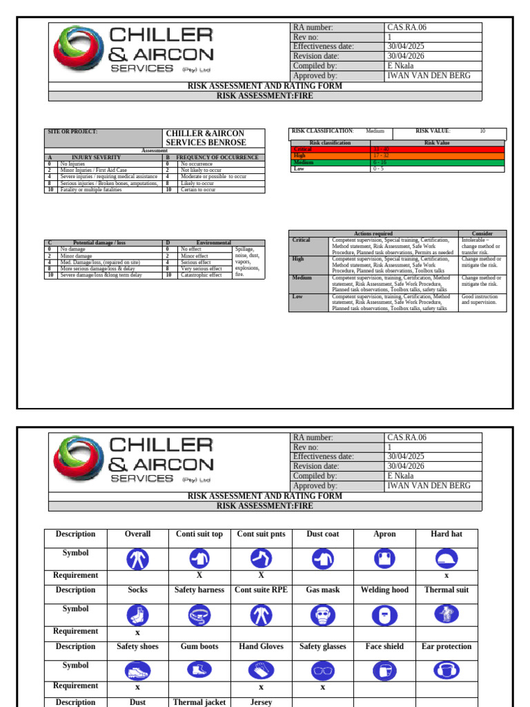 BK635F Fire Risk Assessment | PDF | Occupational Safety And Health | Risk