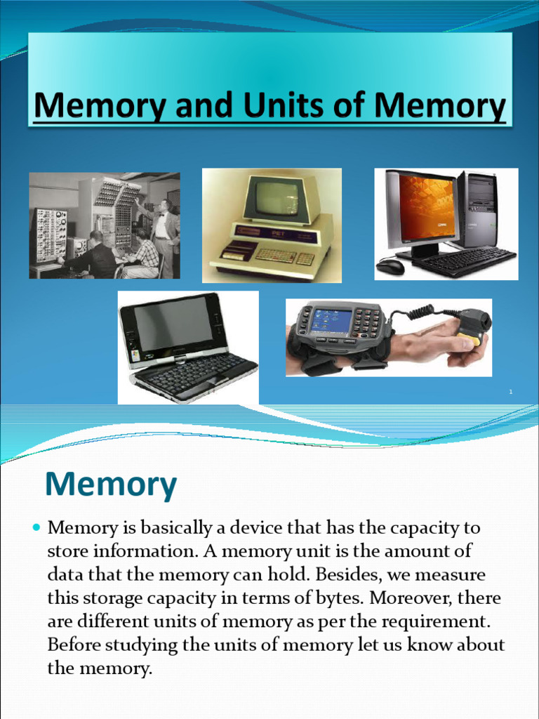 Memory Units and Storage | PDF | Computer Data Storage | Byte
