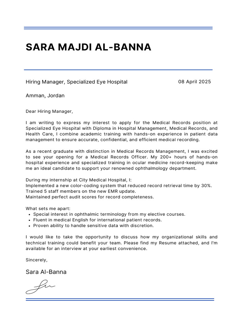 Application for Medical Records Officer | PDF