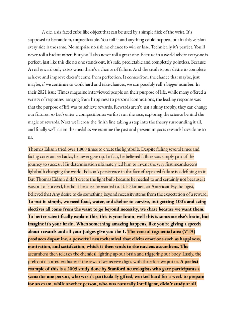 memorization speech - state 2025 | PDF | Reward System | Neuroscience
