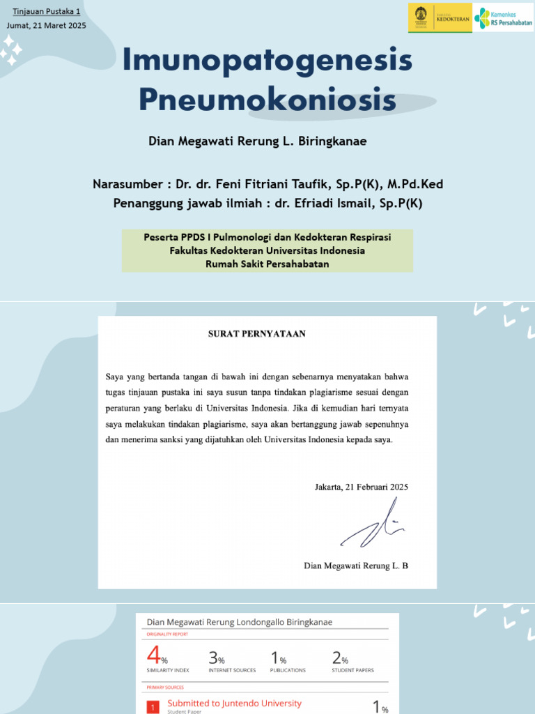 PDF PPT Tinjauan Pustaka 1 - Imunopatogenesis Pneumokoniosis | PDF