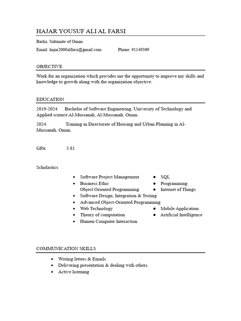 Hajar CV | PDF