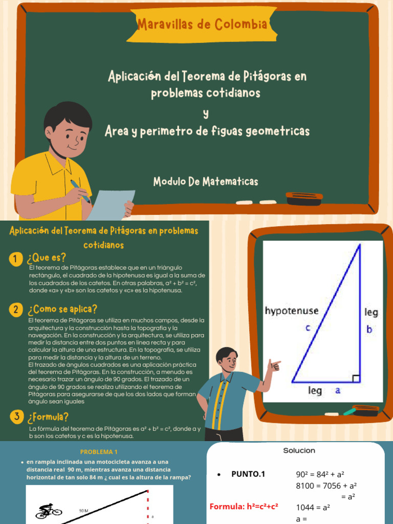 Aplicaciones del Teorema de Pitágoras | PDF | Triángulo | Formas ...