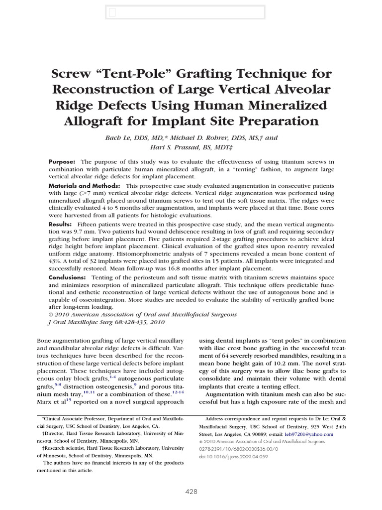 Le, Bach_Screw “Tent-Pole” Grafting Technique for Reconstruction of ...