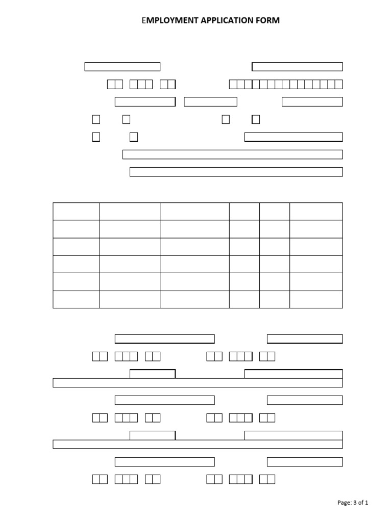 Employment Application Form Template | PDF