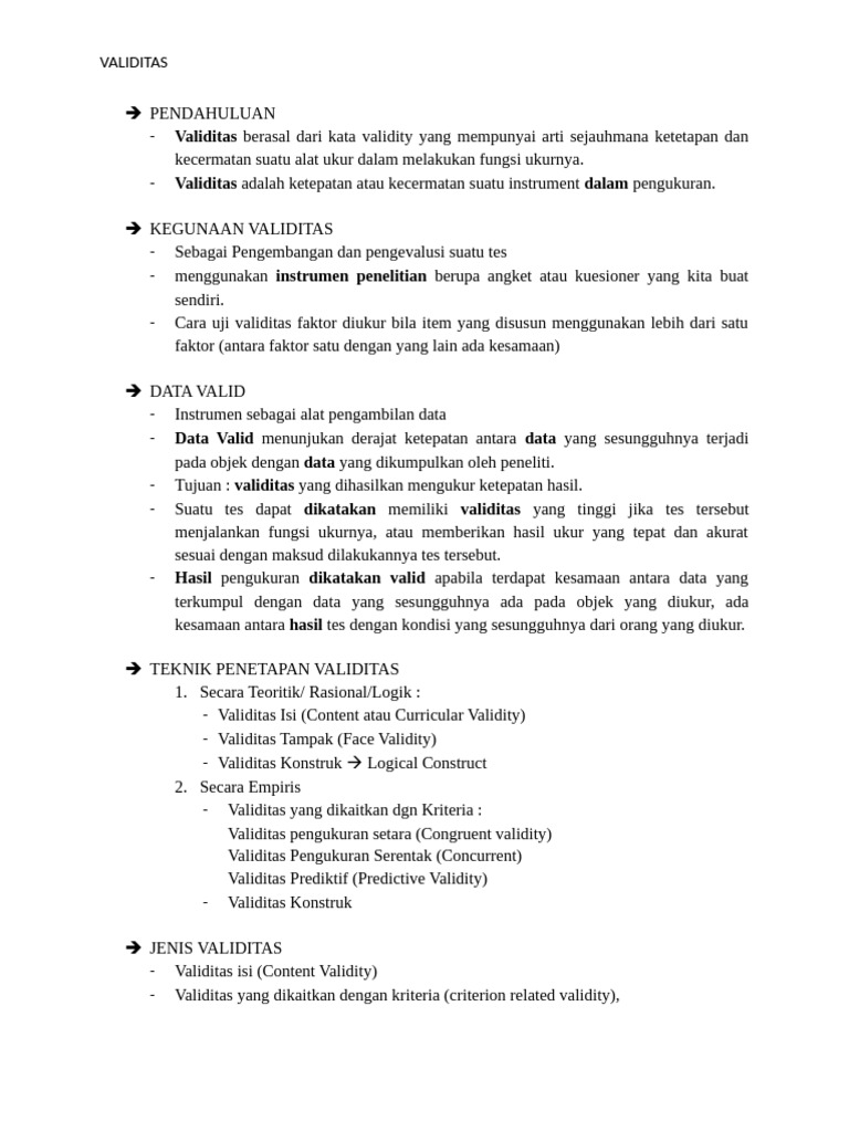 Panduan Lengkap Validitas Pengukuran | PDF