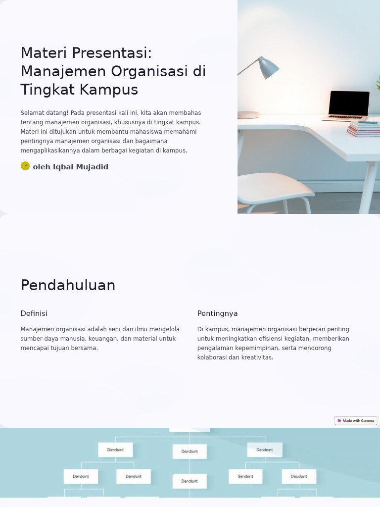 Materi Presentasi Manajemen Organisasi Di Tingkat Kampus | PDF
