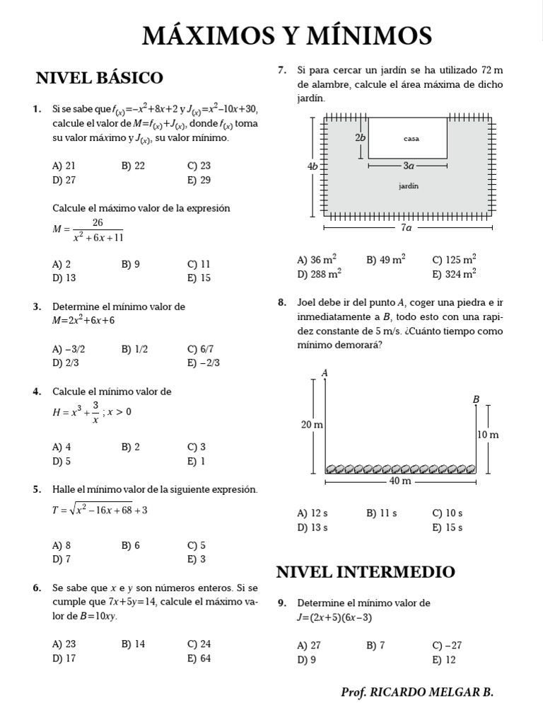 MAXIMOS Y MINIMOS | PDF
