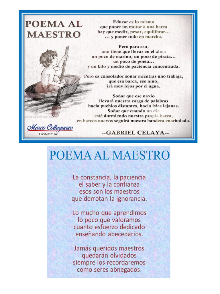 Poemas Por El Dia Del Maestro | PDF