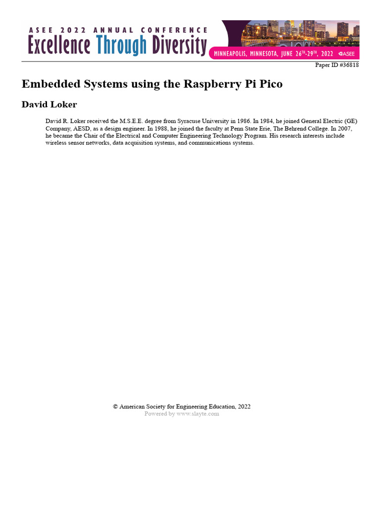 Embedded Systems Using The Raspberry Pi Pico | PDF | Embedded System ...