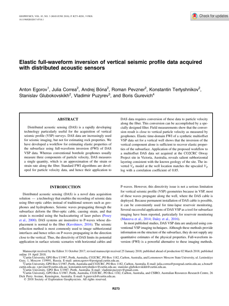 Elastic Full Waveform Inversion of Vertical Seismic Profile Data ...
