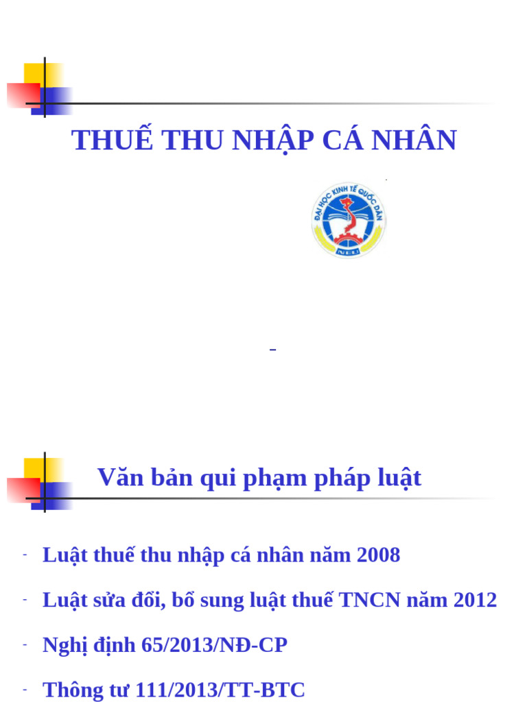 Chuyen de 5 - SLIDE Thue TNCN | PDF