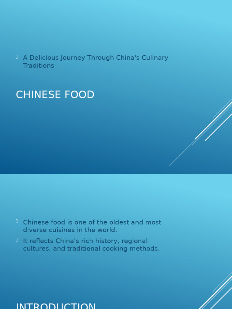 Chinese Food Presentation | PDF
