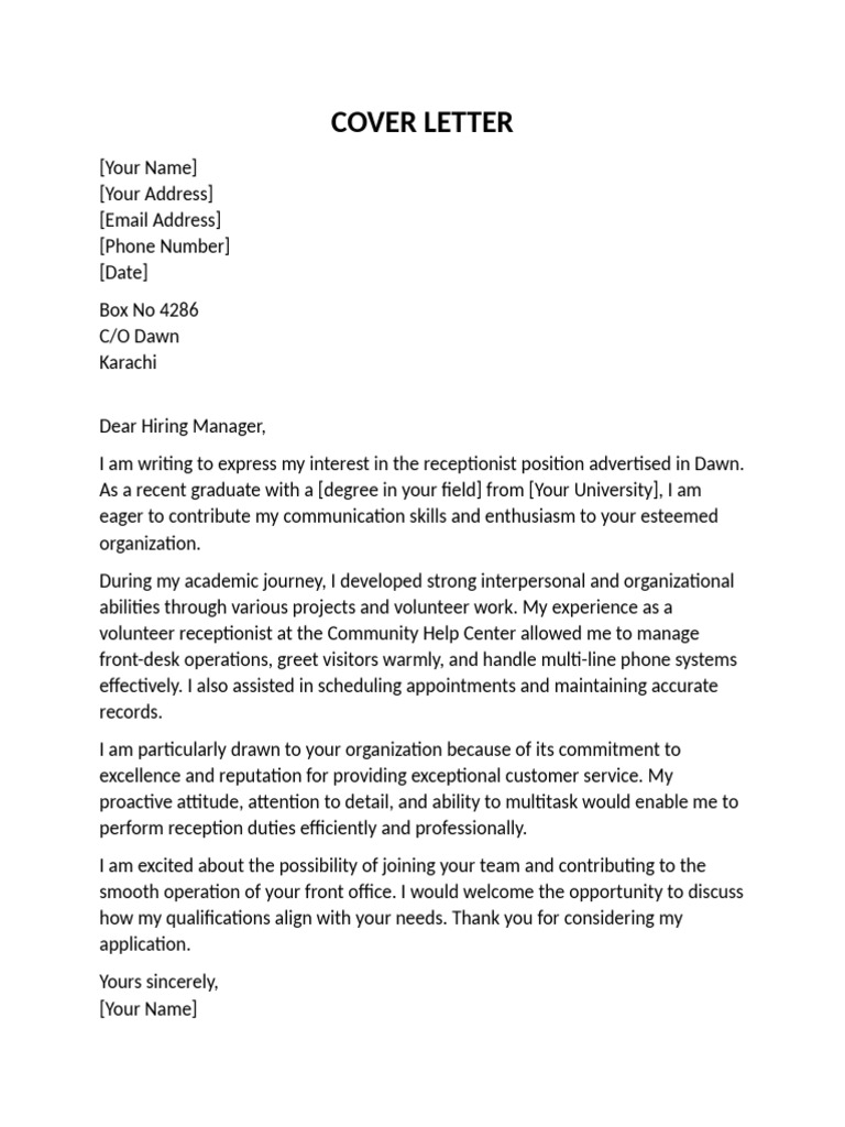 Sample Cover Letter & Resume, Sample For Cover Letter and Resume | PDF ...