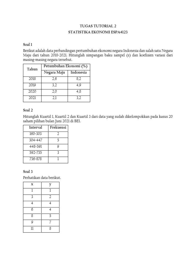 SOAL TUGAS 2 Statitiska Devid | PDF
