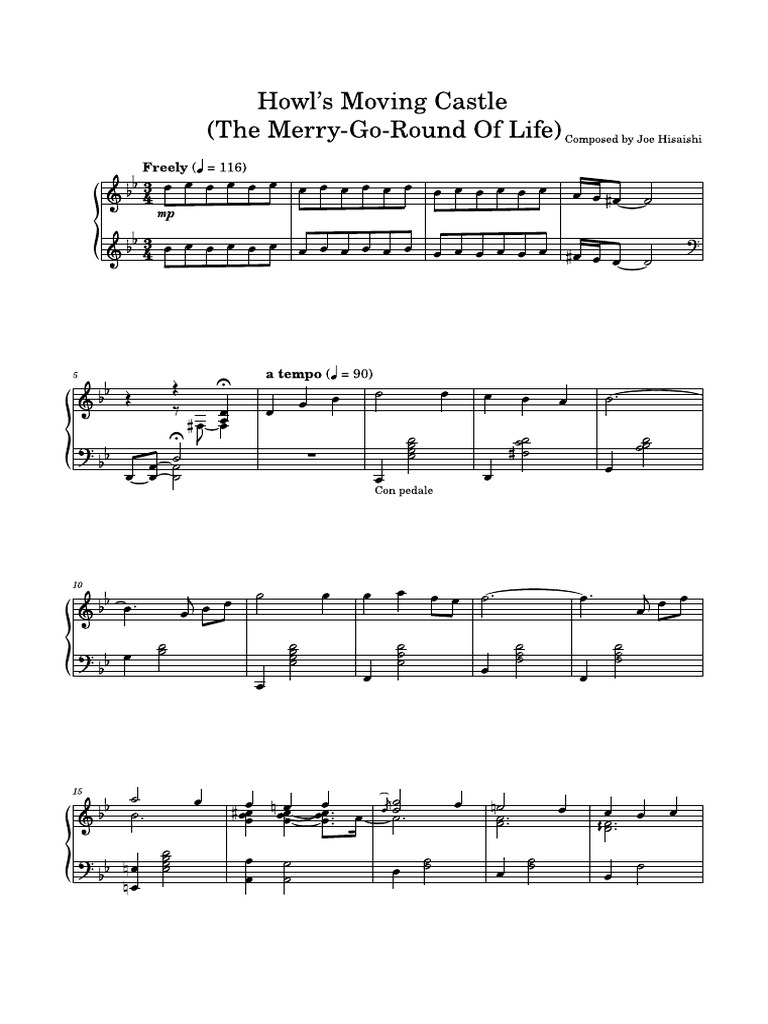 Joe Hisaishi - Merry Go Round of Life | PDF