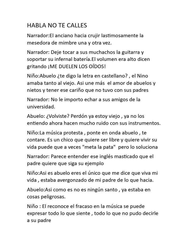 Habla No Te Calles | PDF