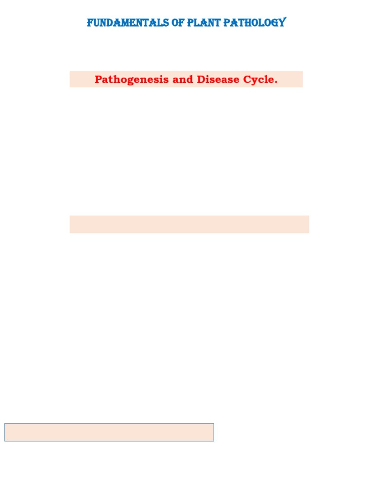 Pathogenesis and Disease Cycle | PDF | Infection | Pathogen
