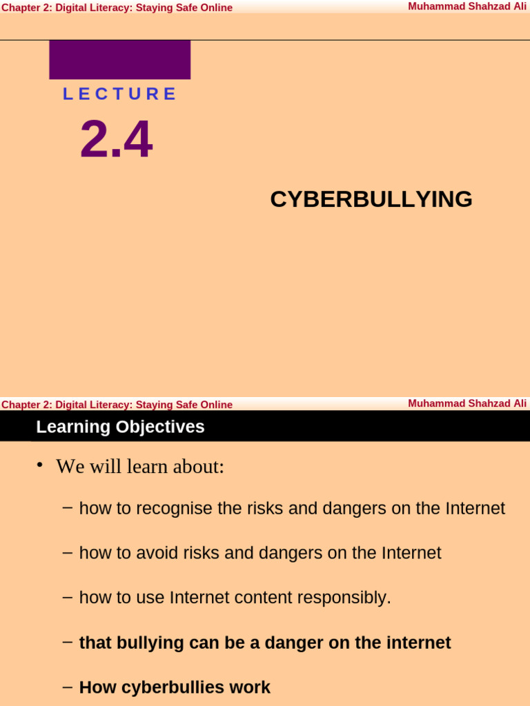 ICT - Grade-7 - Term-3 - Chapter-2 - Module-2.4 (Cyberbullying) | PDF | Cyberbullying | Bullying
