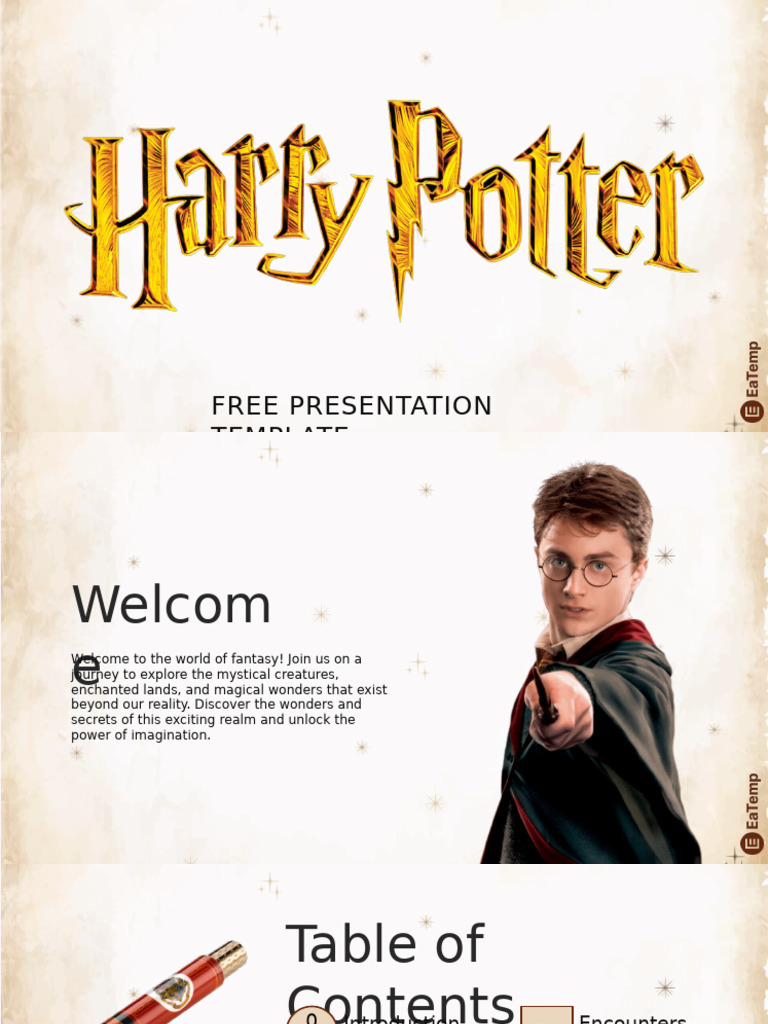 Harry Potter PowerPoint Template by EaTemp | PDF | Fantasy | Dragon