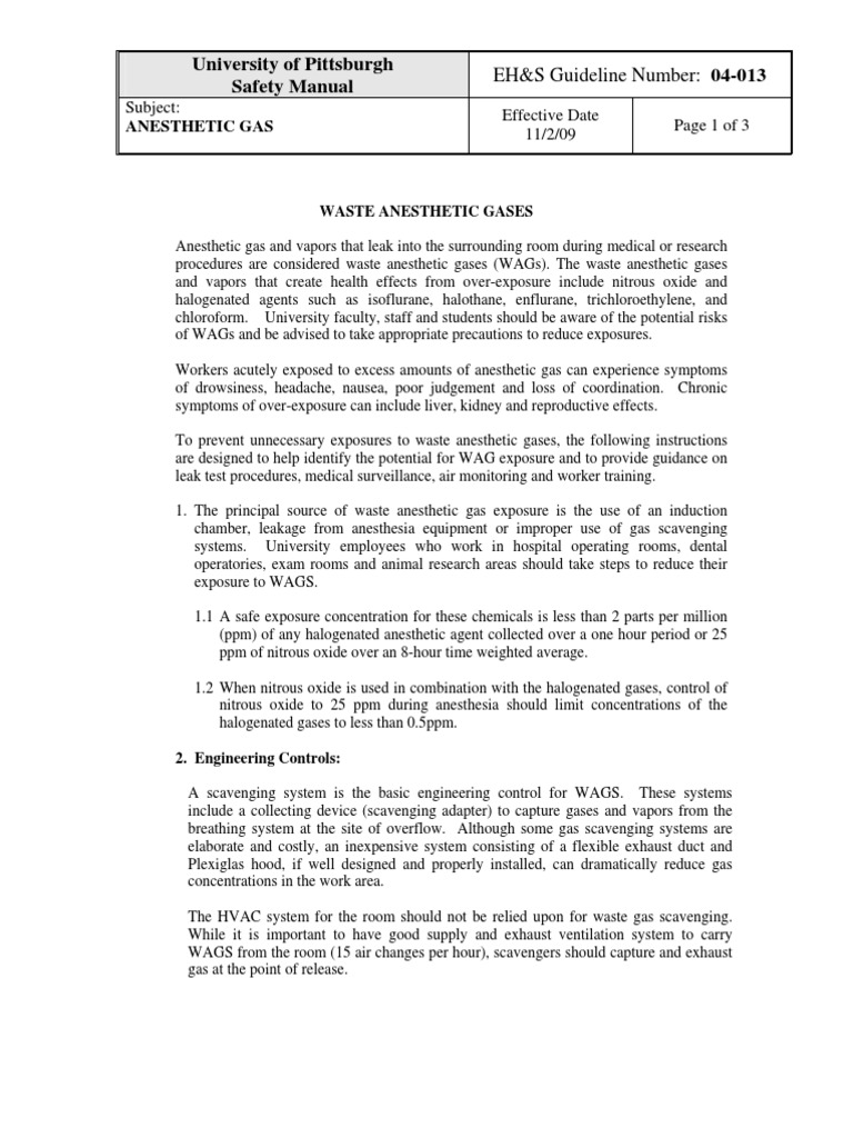 Anesthetic Gas | PDF | Anesthesia | Nitrous Oxide