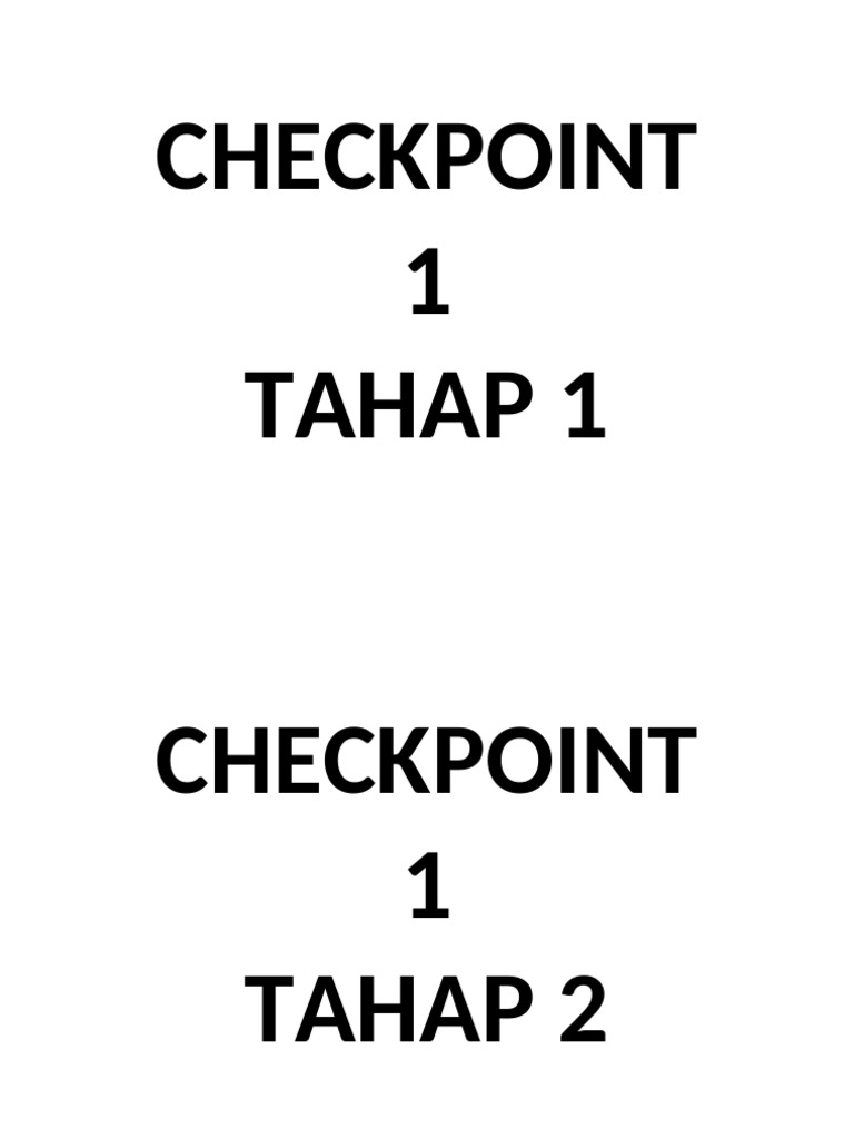 Checkpoint | PDF