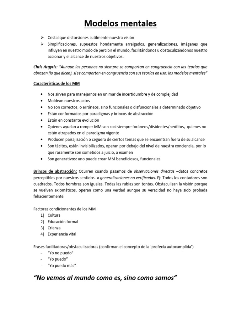 Modelos Mentales | PDF