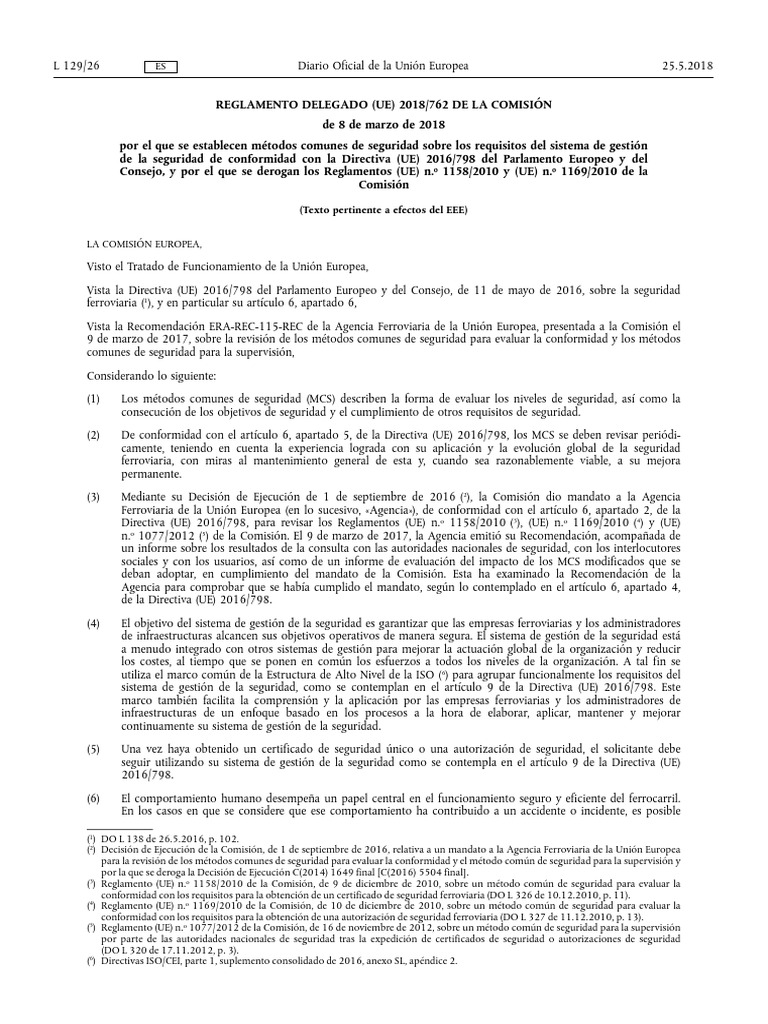 Reglamento 2018-762 Requisitos SGS | PDF | Valores | Comisión Europea