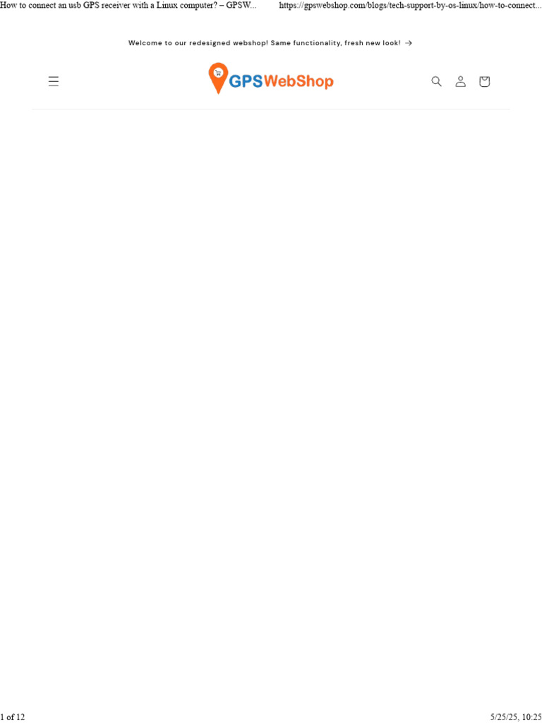 How To Connect An Usb Gps Receiver With A Linux Computer Gpswebshop Pdf Global Positioning