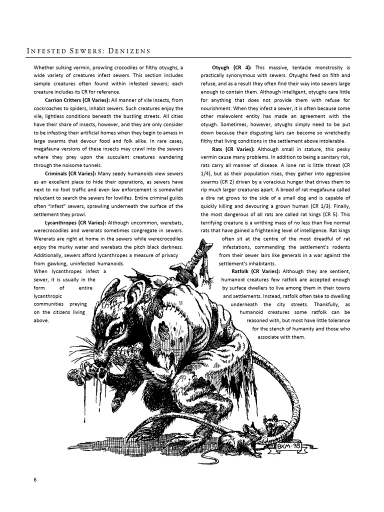 Sewer Creature Infestations Guide | PDF | Rat | Zoology