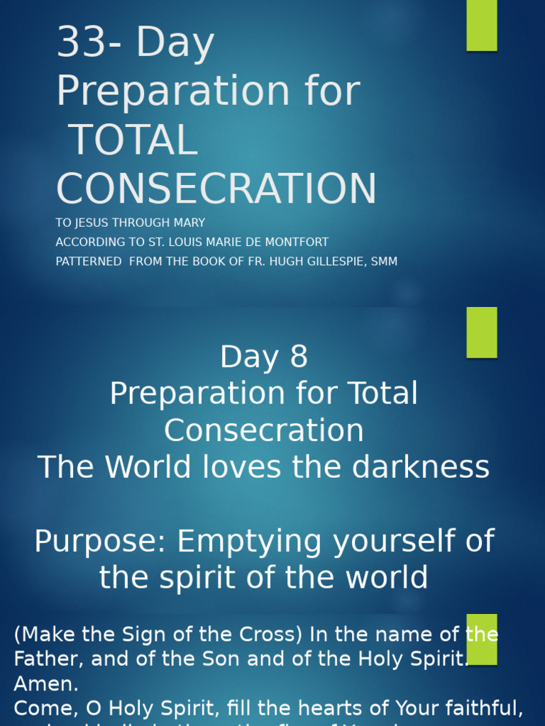 Day 8: Preparation for Total Consecration | PDF | Confession (Religion ...