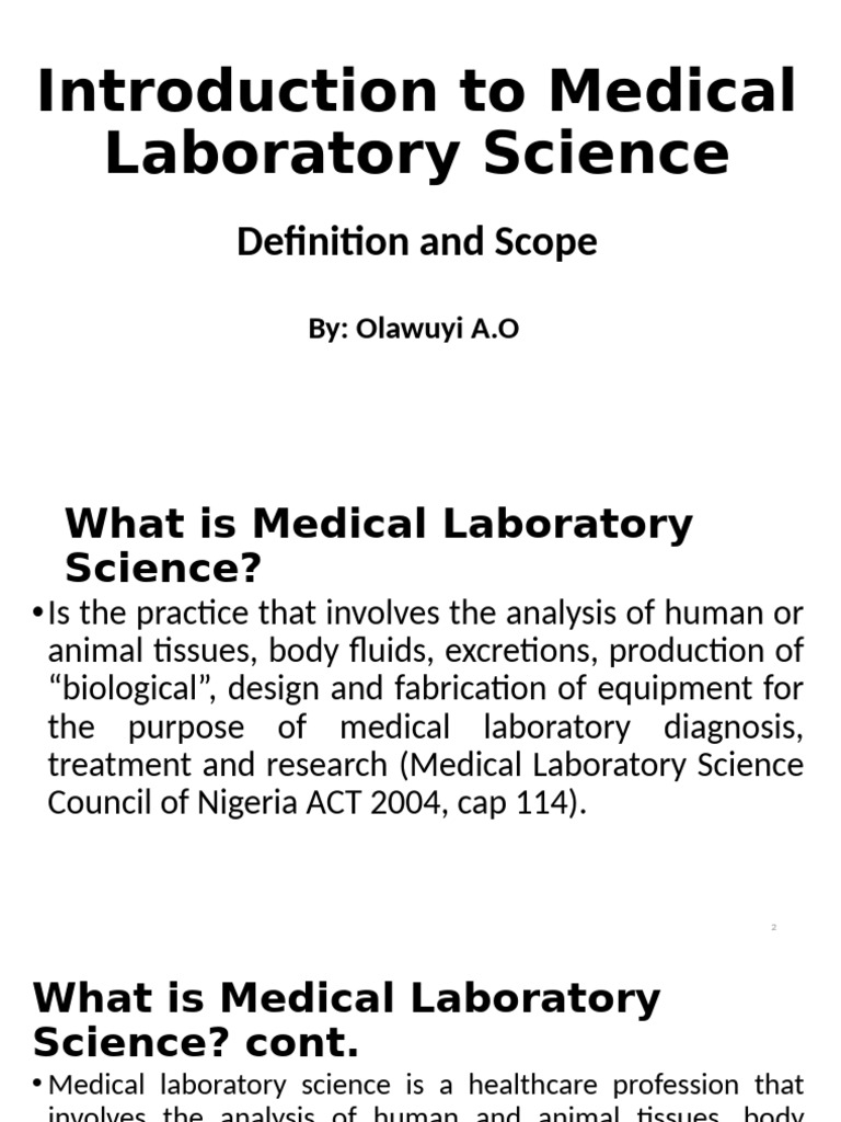 Introduction To Medical Laboratory Science | PDF | Medical Laboratory | Medicine