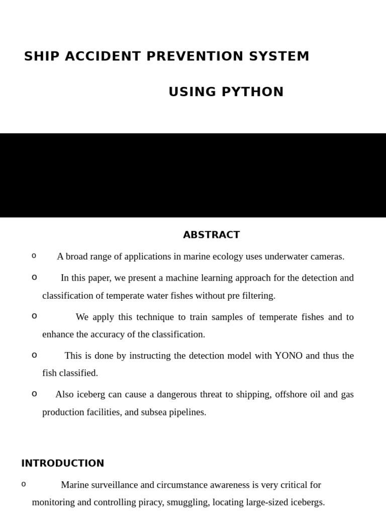 Ship Accident Prevention System Using Python | PDF | Machine Learning ...