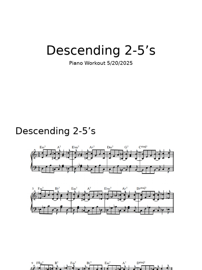 Descending 2-5's | PDF