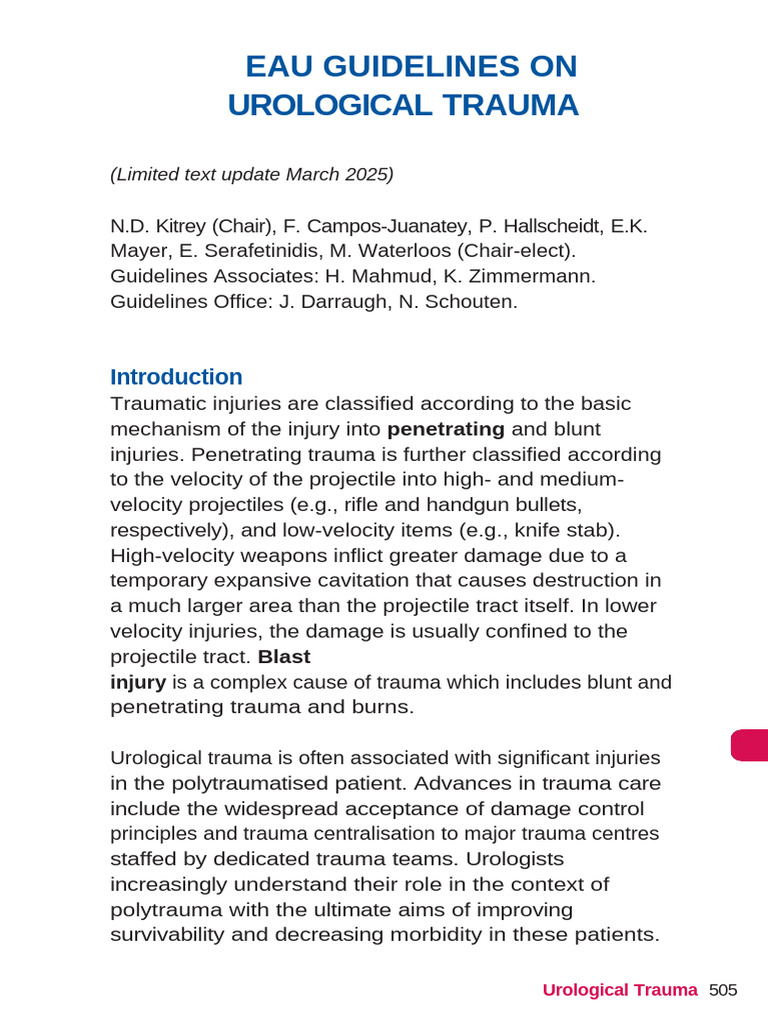 Urological Trauma (Bolsillo) | PDF | Major Trauma | Kidney