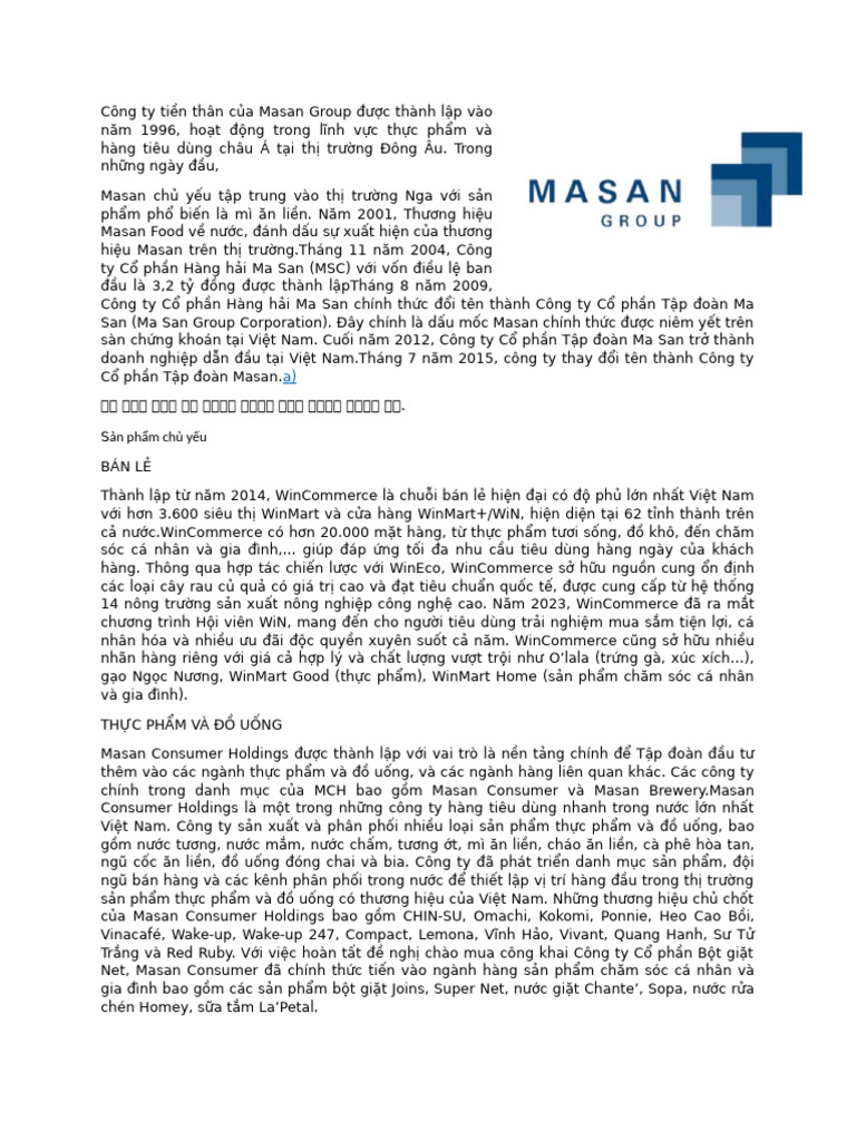 Công Ty Masan | PDF