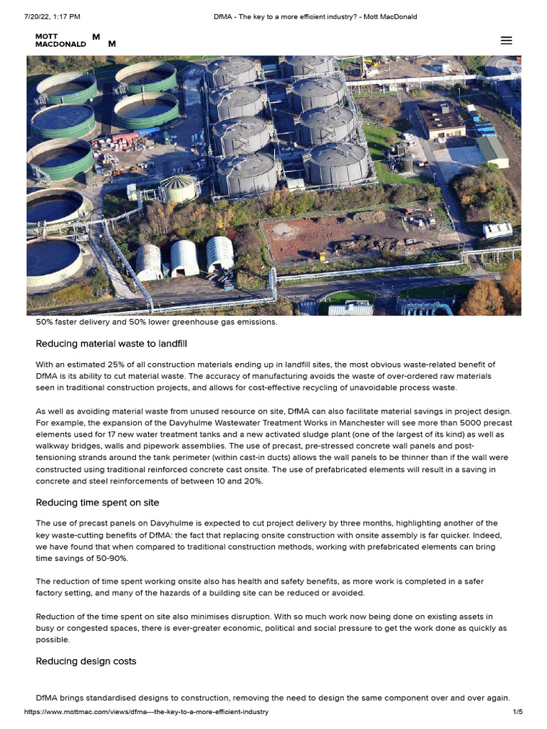 DfMA - The key to a more efficient industry_ - Mott MacDonald | PDF ...