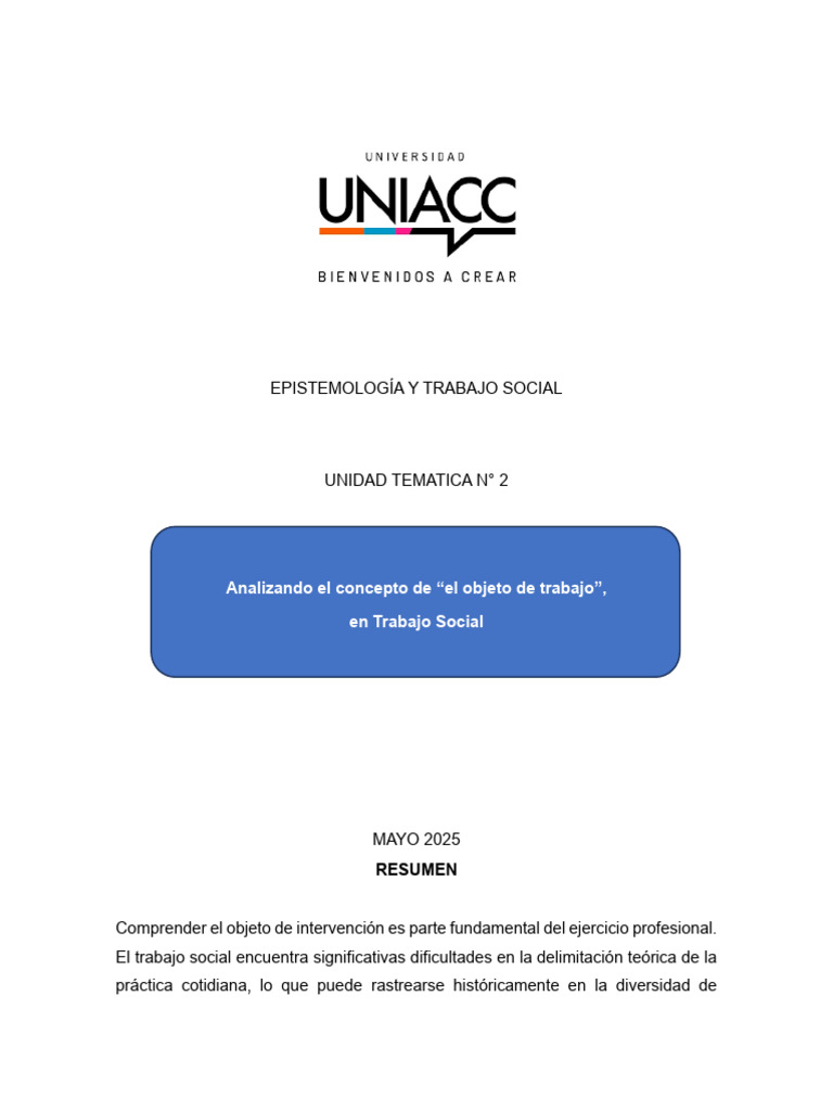 trabajo grupal unidad 2 mapa conceptual PARA HOY | PDF | Trabajo Social | Science