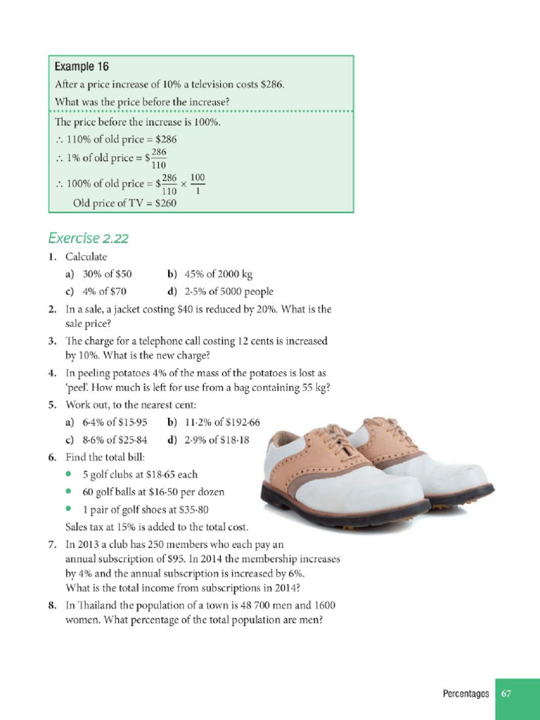 Percentages - Igcse | PDF