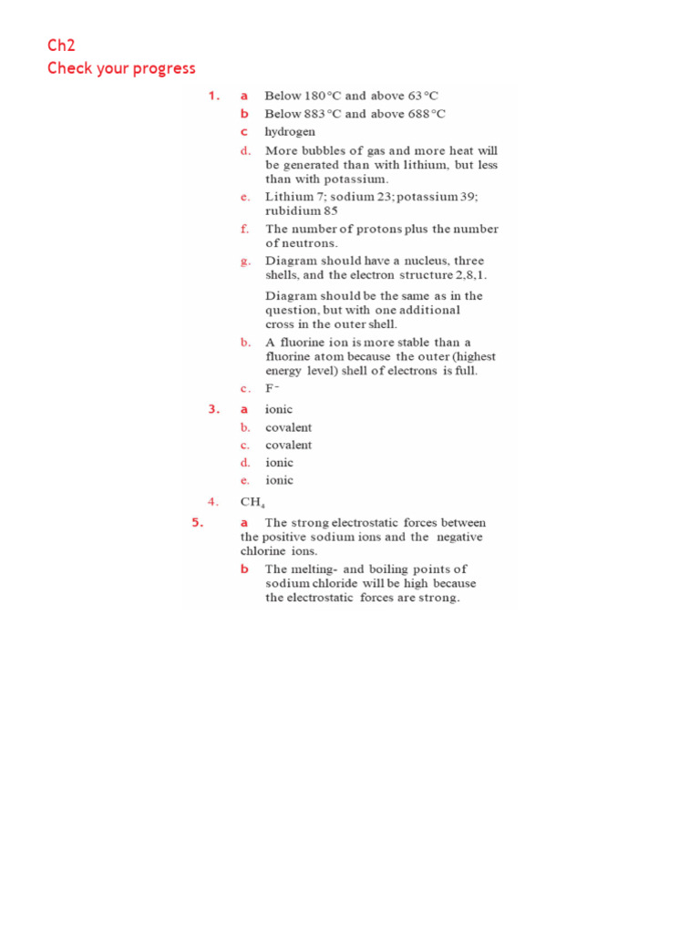 Check Your Progress Answers Ch2,4,5 | PDF