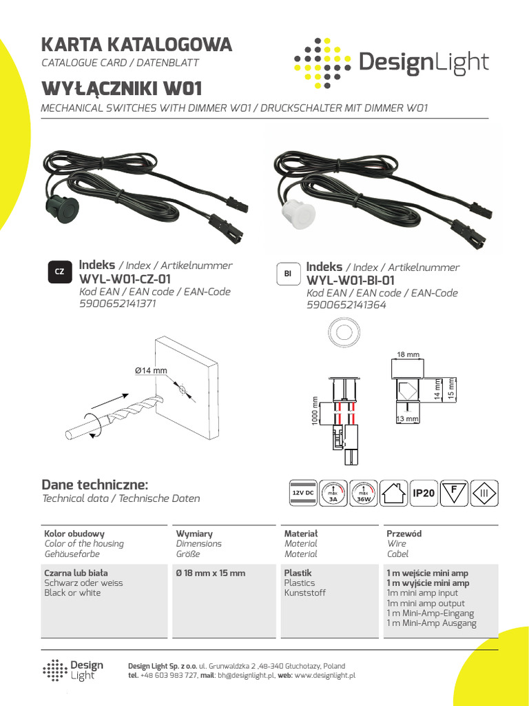 Wy Cznik Karta-Katalogowa W01-002 2 | PDF