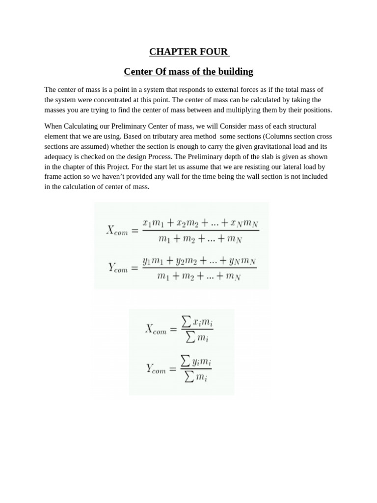 Building Center of Mass Calculation | PDF | Beam (Structure) | Column