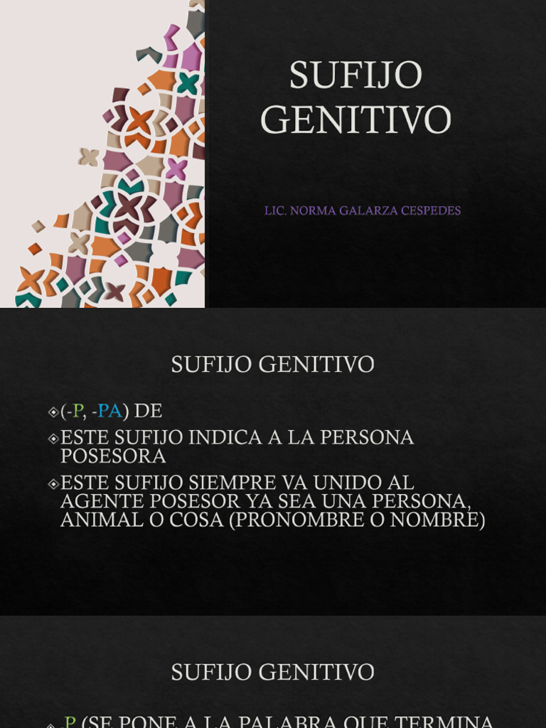 Sufijo Genitivo | PDF