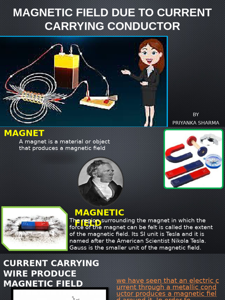 Magnetic FIELD Due To Current Through A Straight | PDF | Magnetic Field | Electrical Conductor
